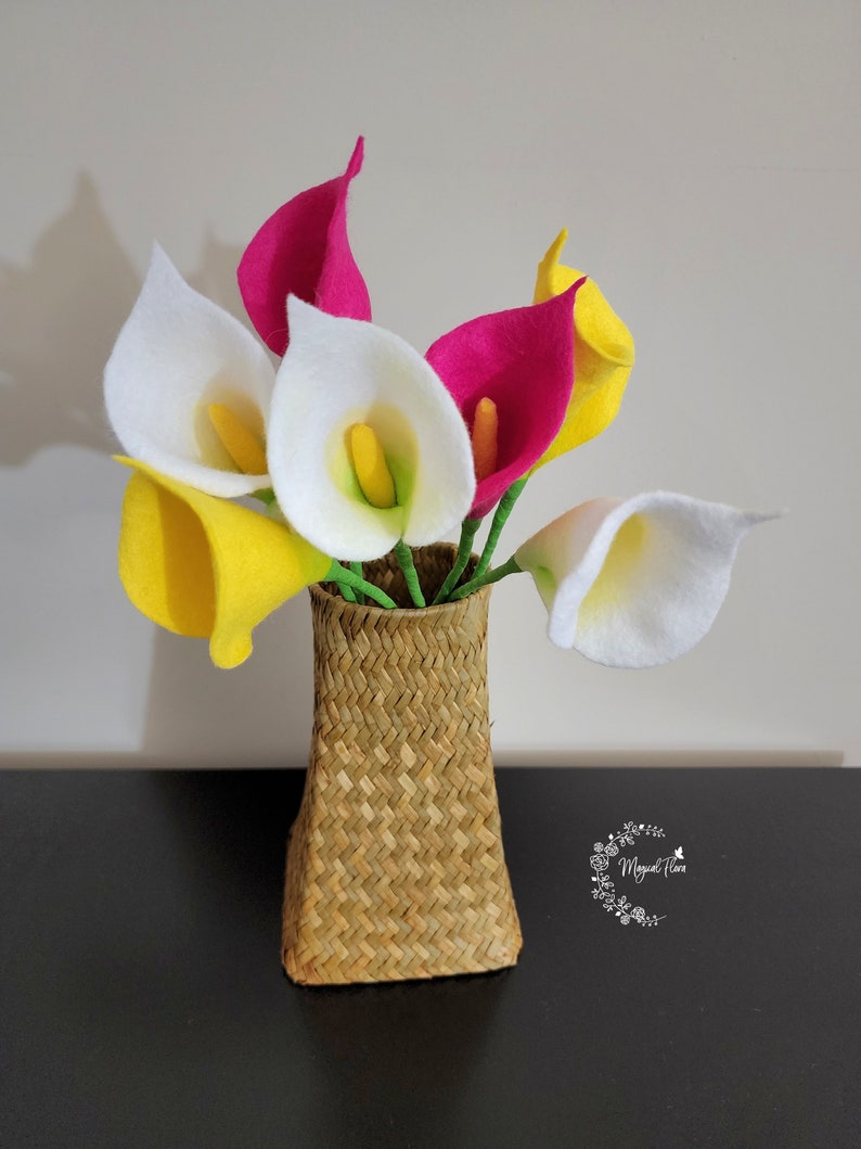 Felt Calla Lily Flower Tutorial. Digital Pattern for Download - Etsy