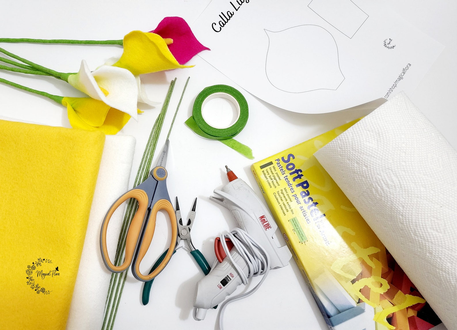 Felt Calla Lily Flower Tutorial. Digital Pattern for Download - Etsy