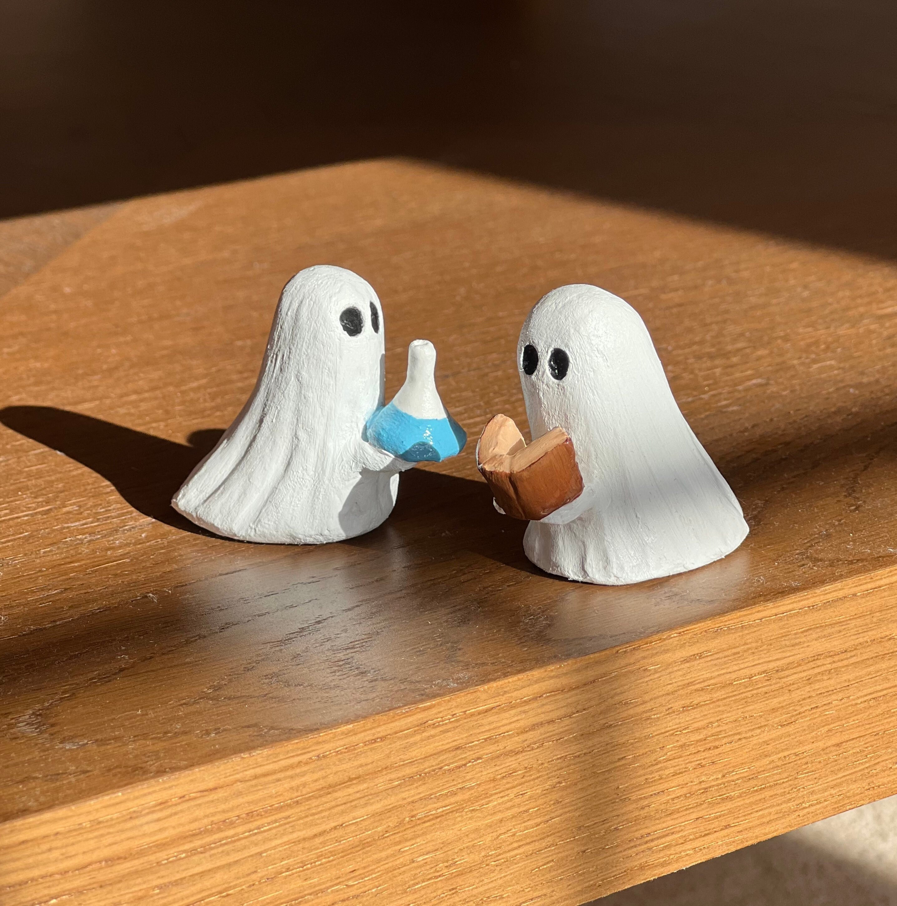 Mini Ghost Sculptures Reading Ghost Science Ghost - Etsy