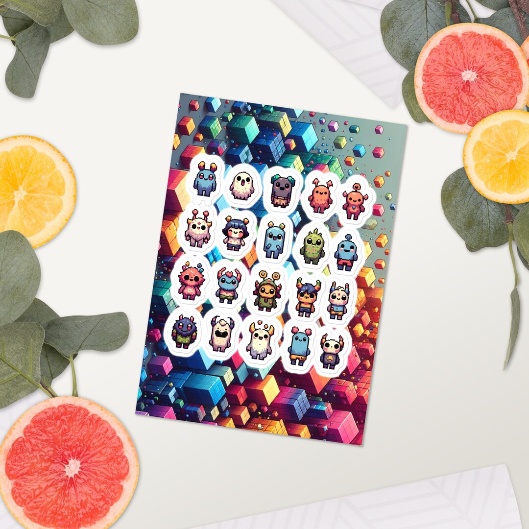 Pixel Monster Stickers V1 - Etsy