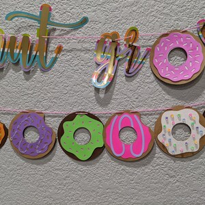 Donut Grow up Banner - SVG File - Digital Download Birthday Banner ...
