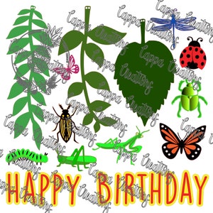 Happy Birthday Bug Banner - SVG Digital File - Png - Insect Party Decor ...