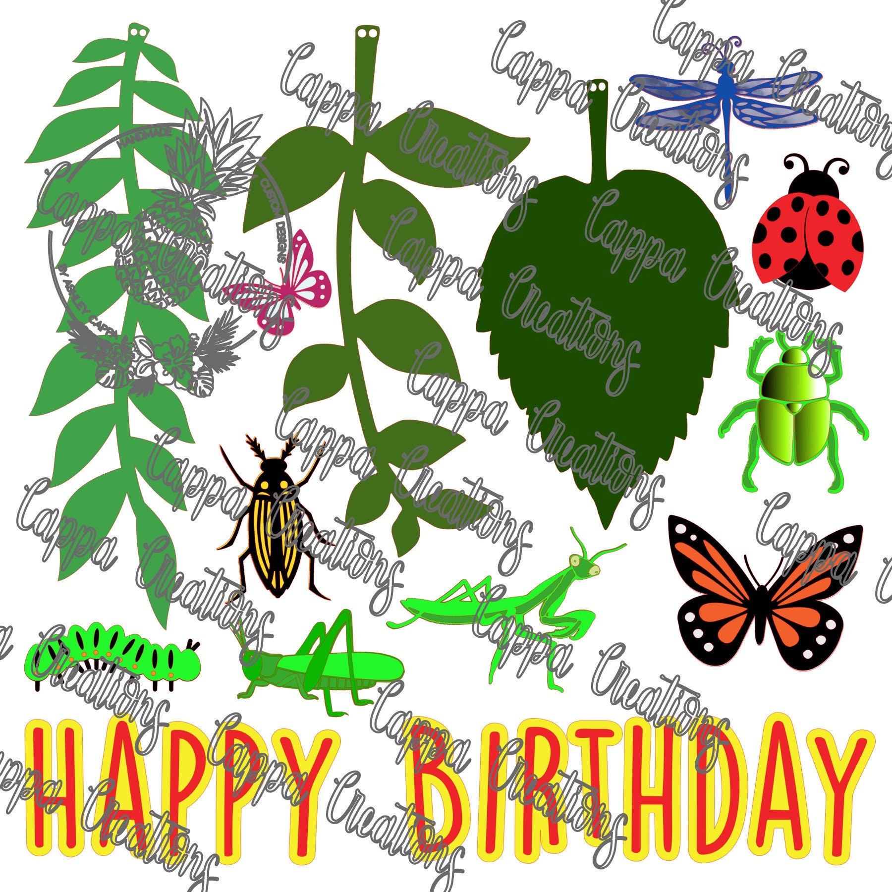 Happy Birthday Bug Banner SVG Digital File Png Insect Party Decor - Etsy