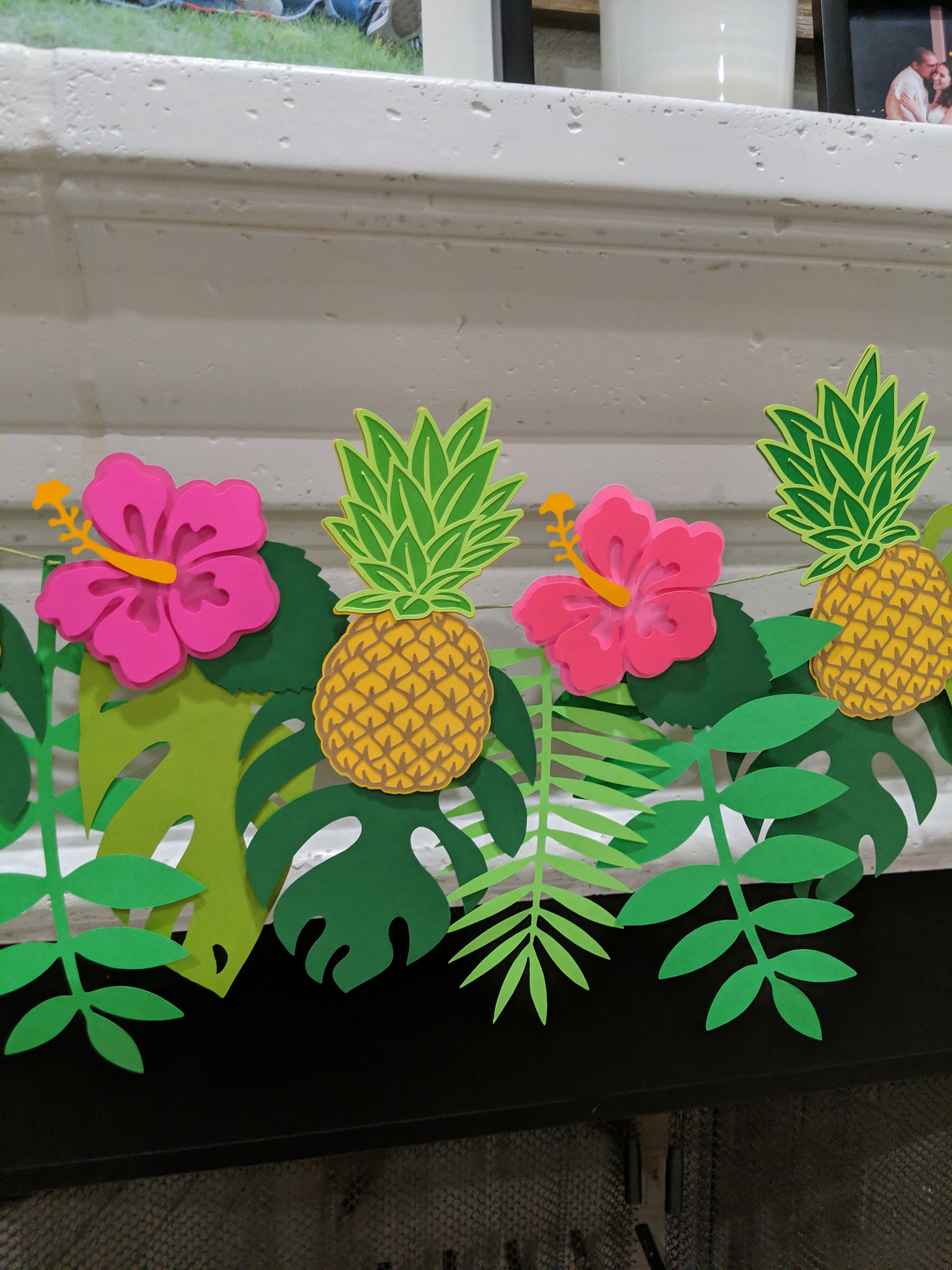 Tropical Luau Banner - SVG File - Tropical Banner - Hawaiian Flowers ...