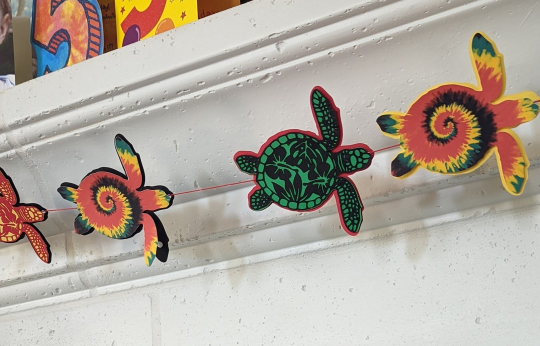 Tropical Turtle Banner - SVG - Birthday Banner - Digital File - Rasta ...