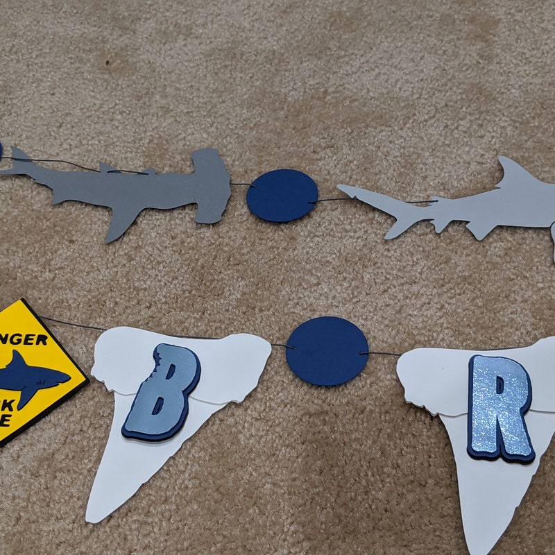 Shark Birthday Banner - Etsy