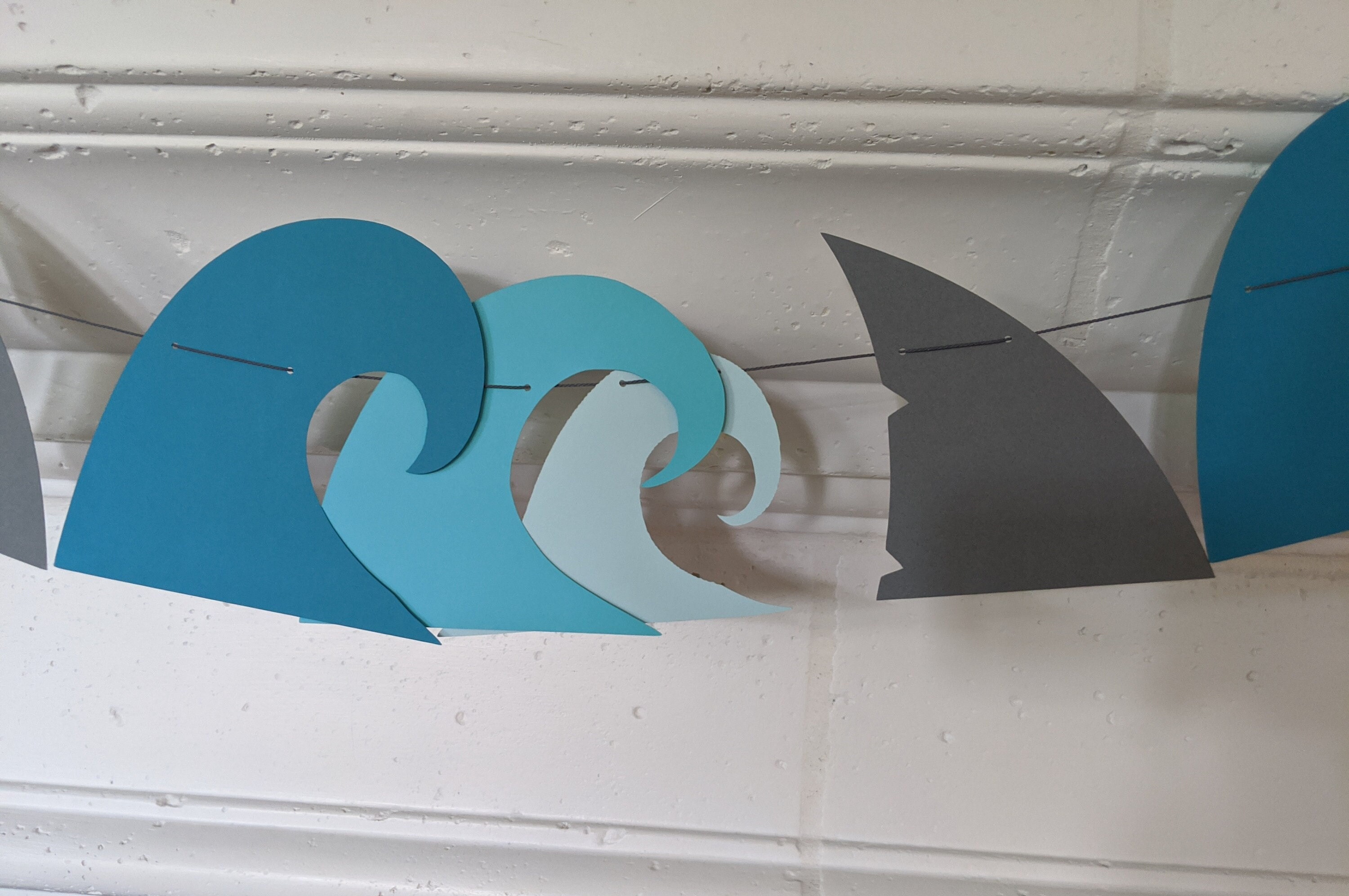 Shark Fin Ocean Tidal Waves Banner - SVG /PNG - Digital File - Birthday ...