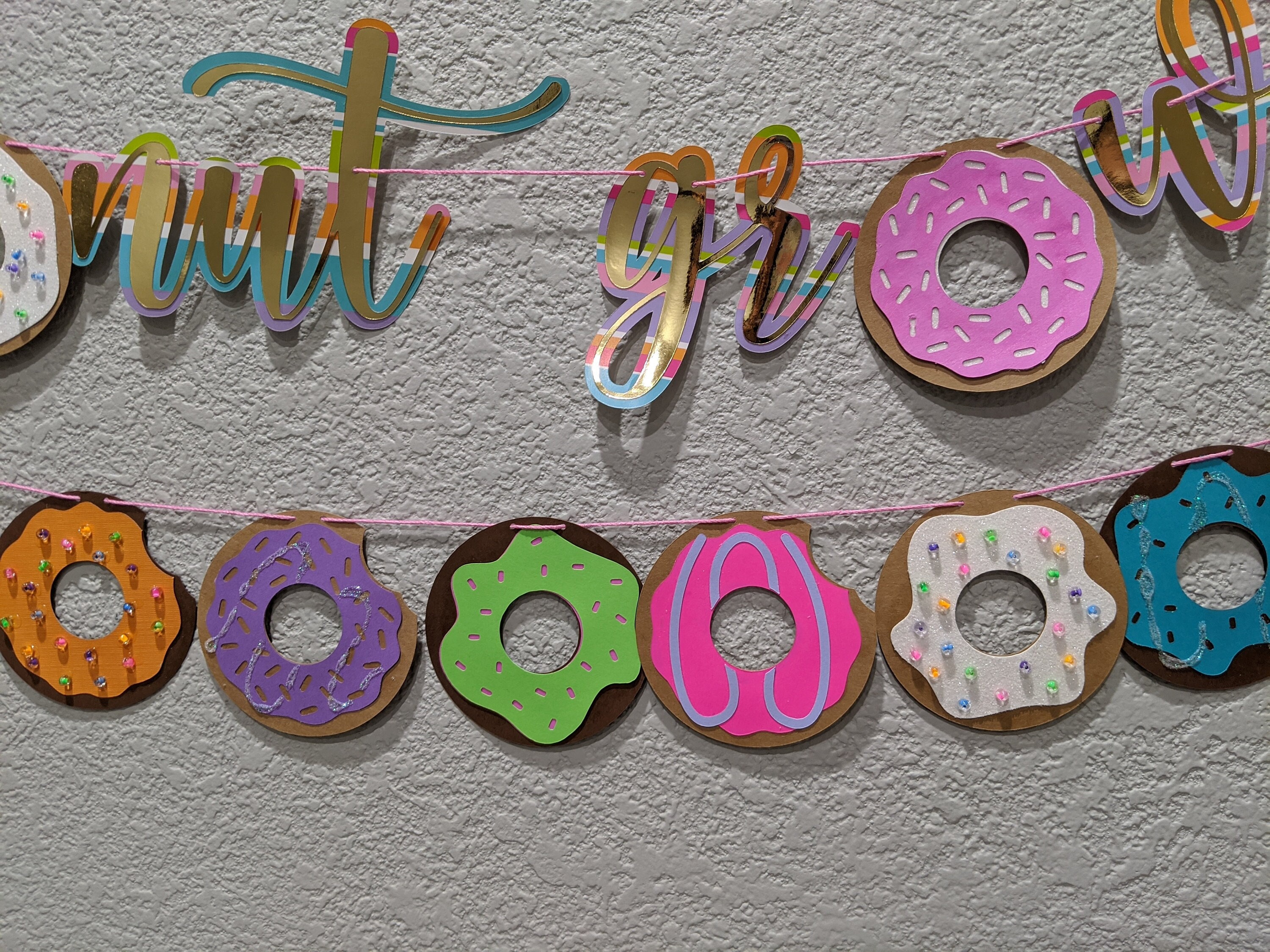 Donut Grow up Banner - SVG File - Digital Download Birthday Banner ...