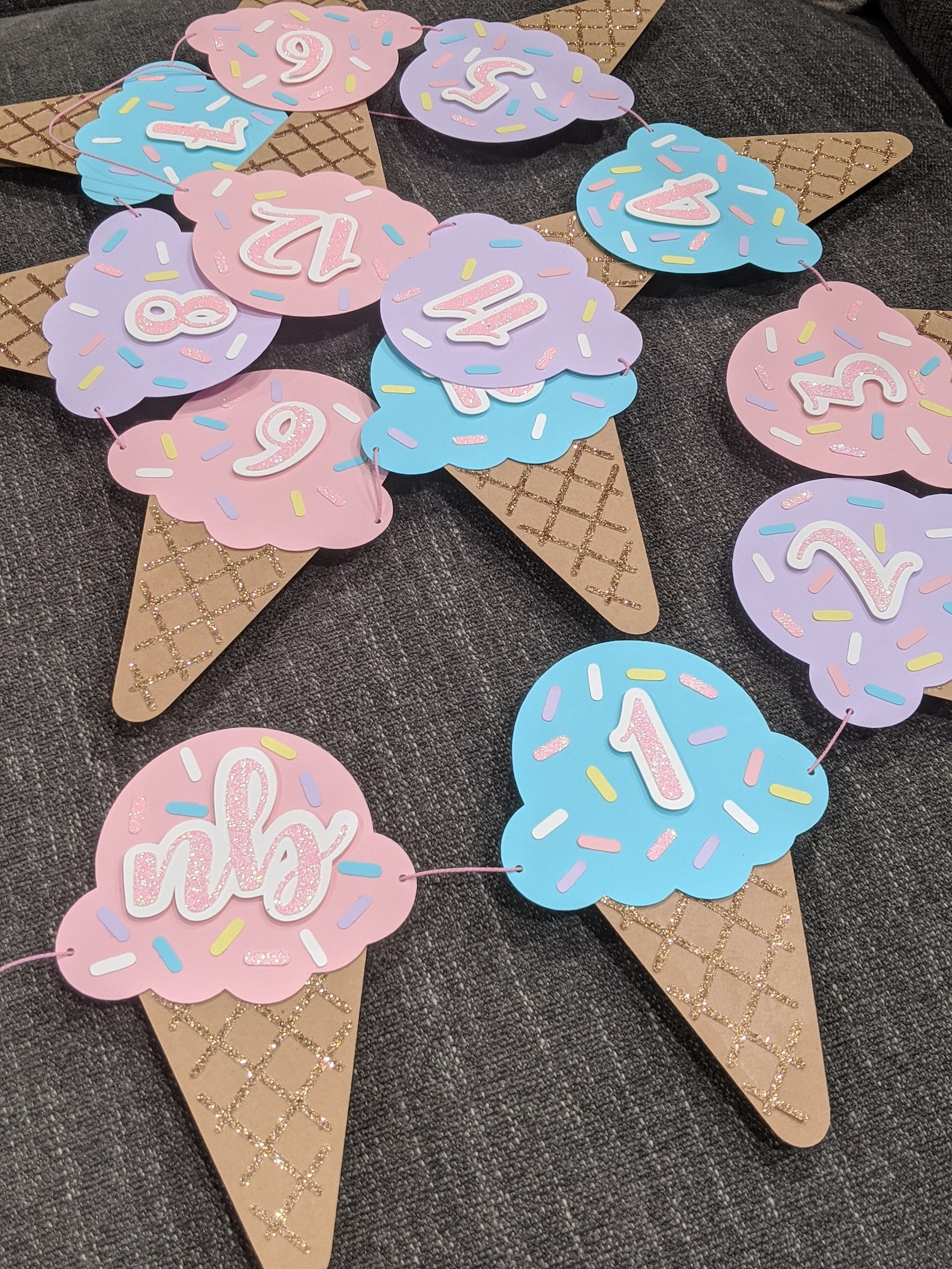 Ice Cream Monthly Milestone Banner - SVG - First Birthday - PNG - Sweet ...