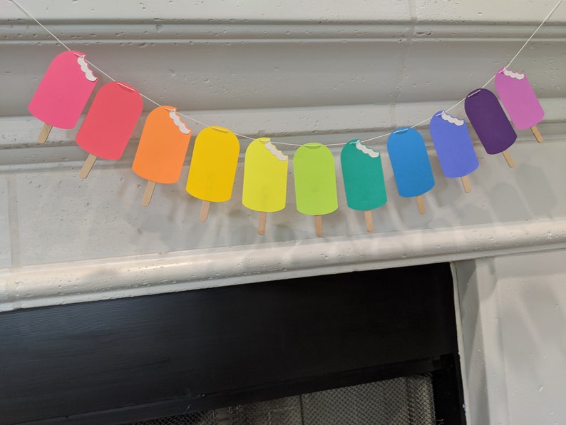 Rainbow Popsicle Banner - SVG File - Summer Treats- Colorful Popsicles ...