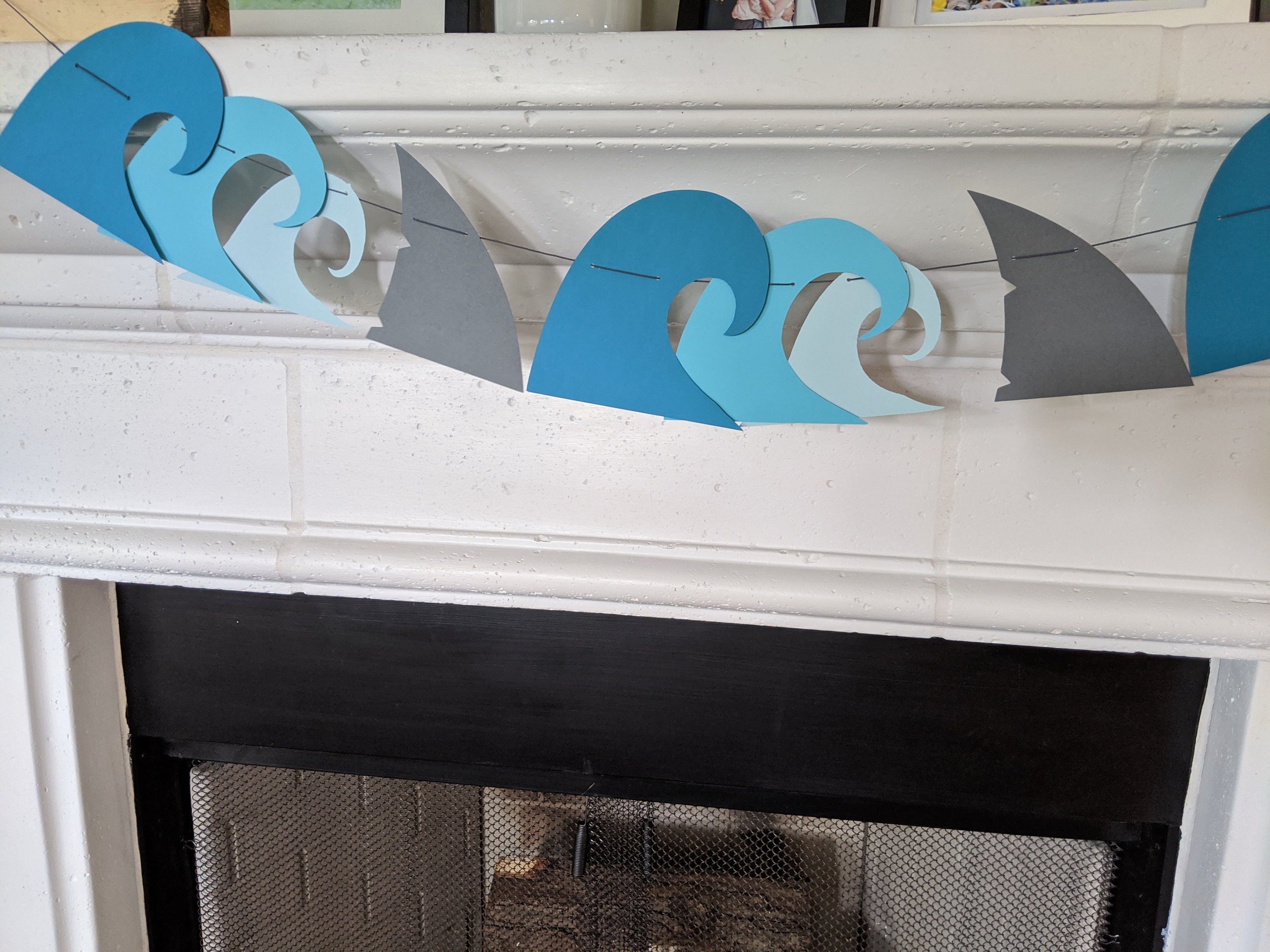 Shark Fin Ocean Tidal Waves Banner SVG /PNG Digital File - Etsy