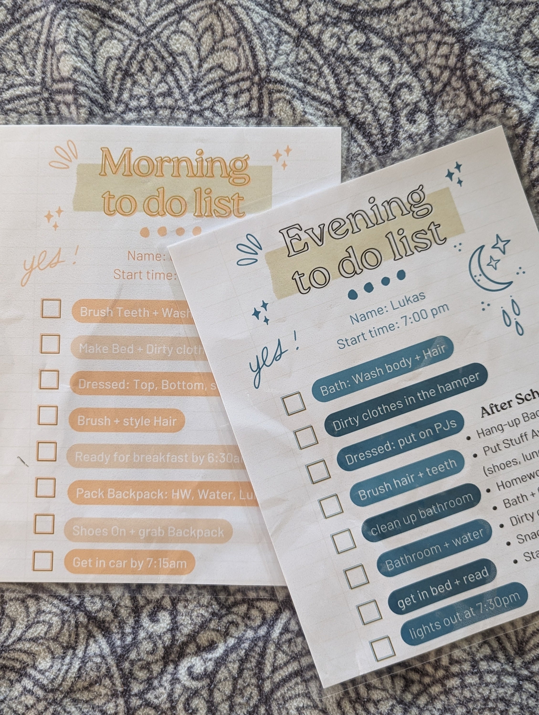 Kids Printable Responsibility Pack - Am/pm Routine - School Day ...