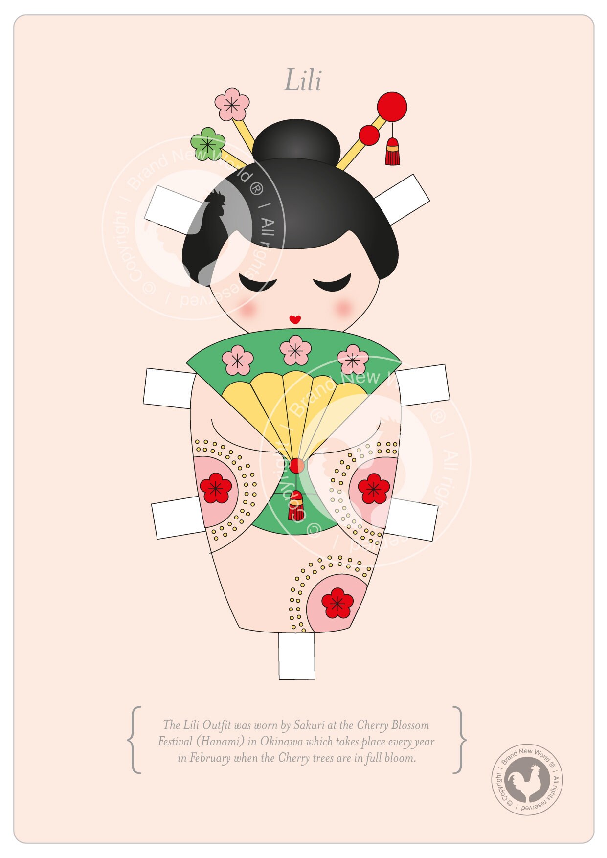 Japanese Kokeshi Printable Paper Doll - Etsy