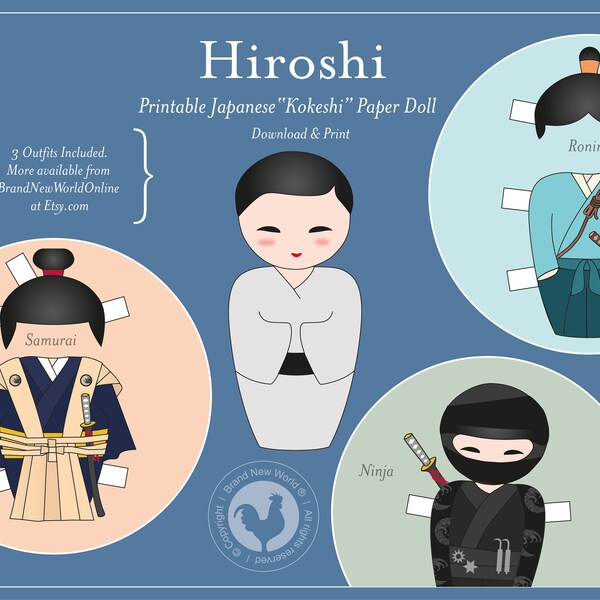 Japanese Paper Dolls - Etsy