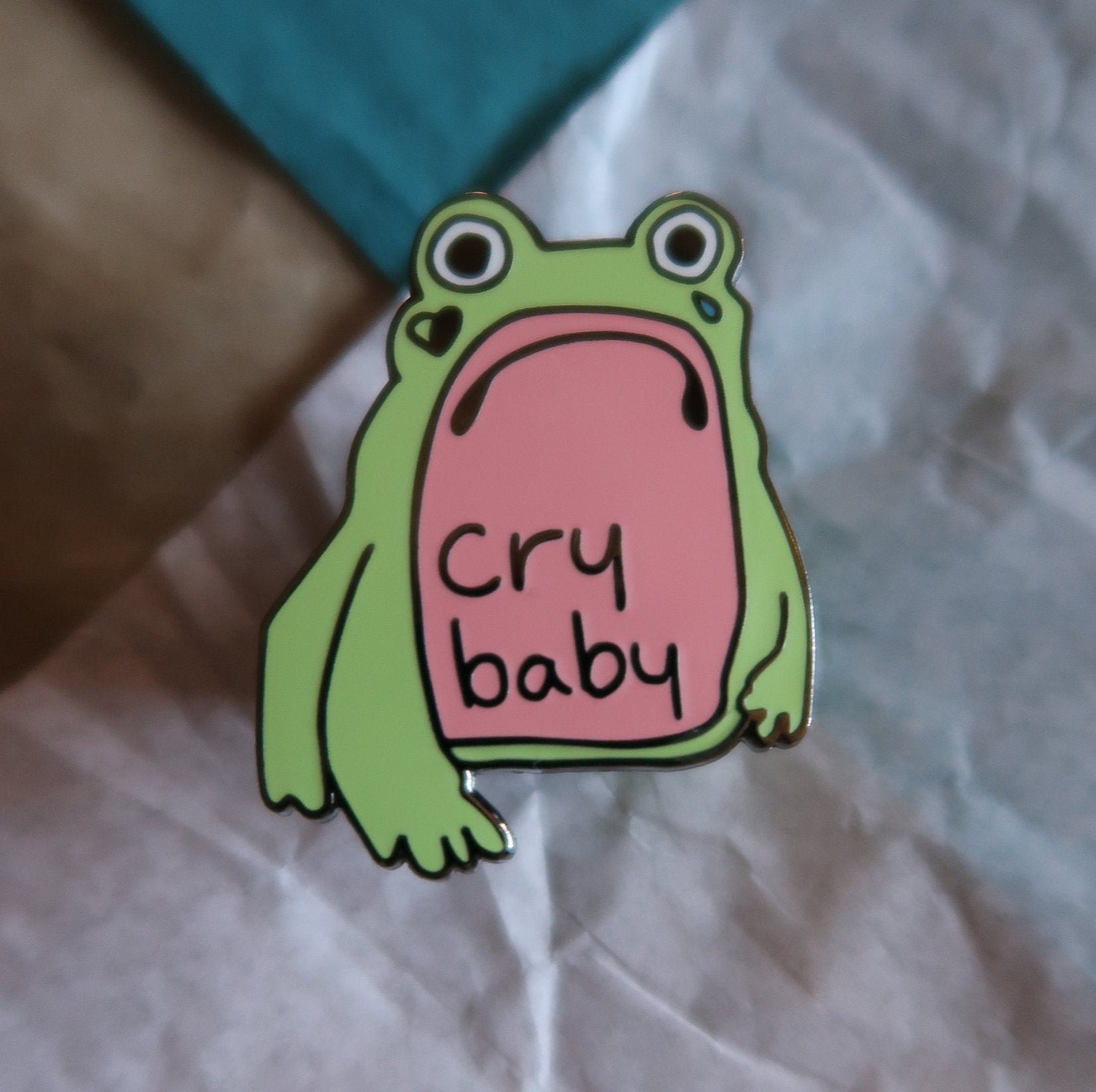 Crying Frog Enamel Pin, Cry Baby Frog - Etsy