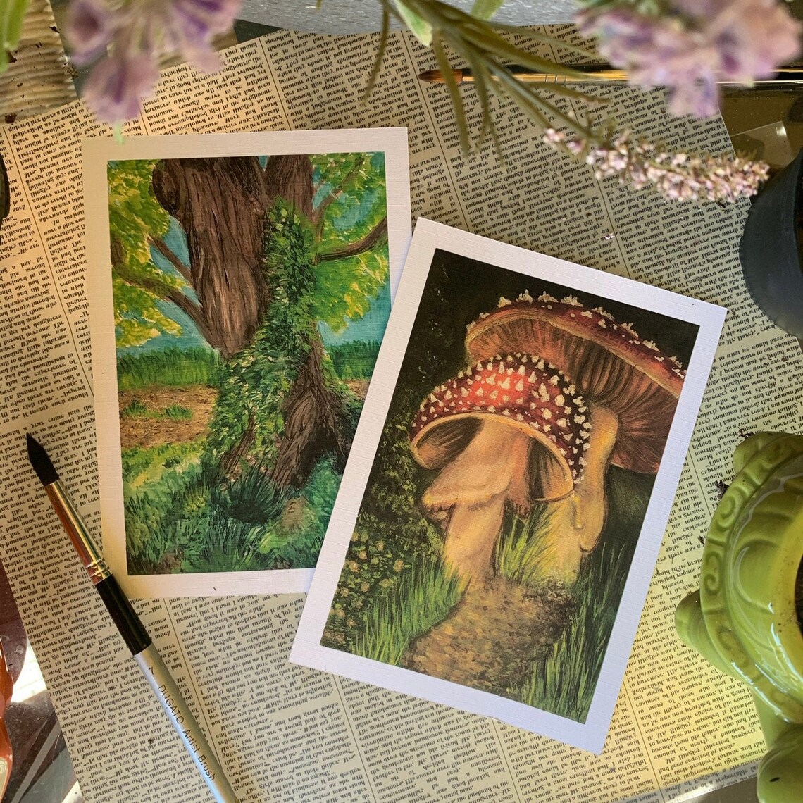 Studio Ghibli Inspired Tree Art Print/ Gouache Illustration/ - Etsy