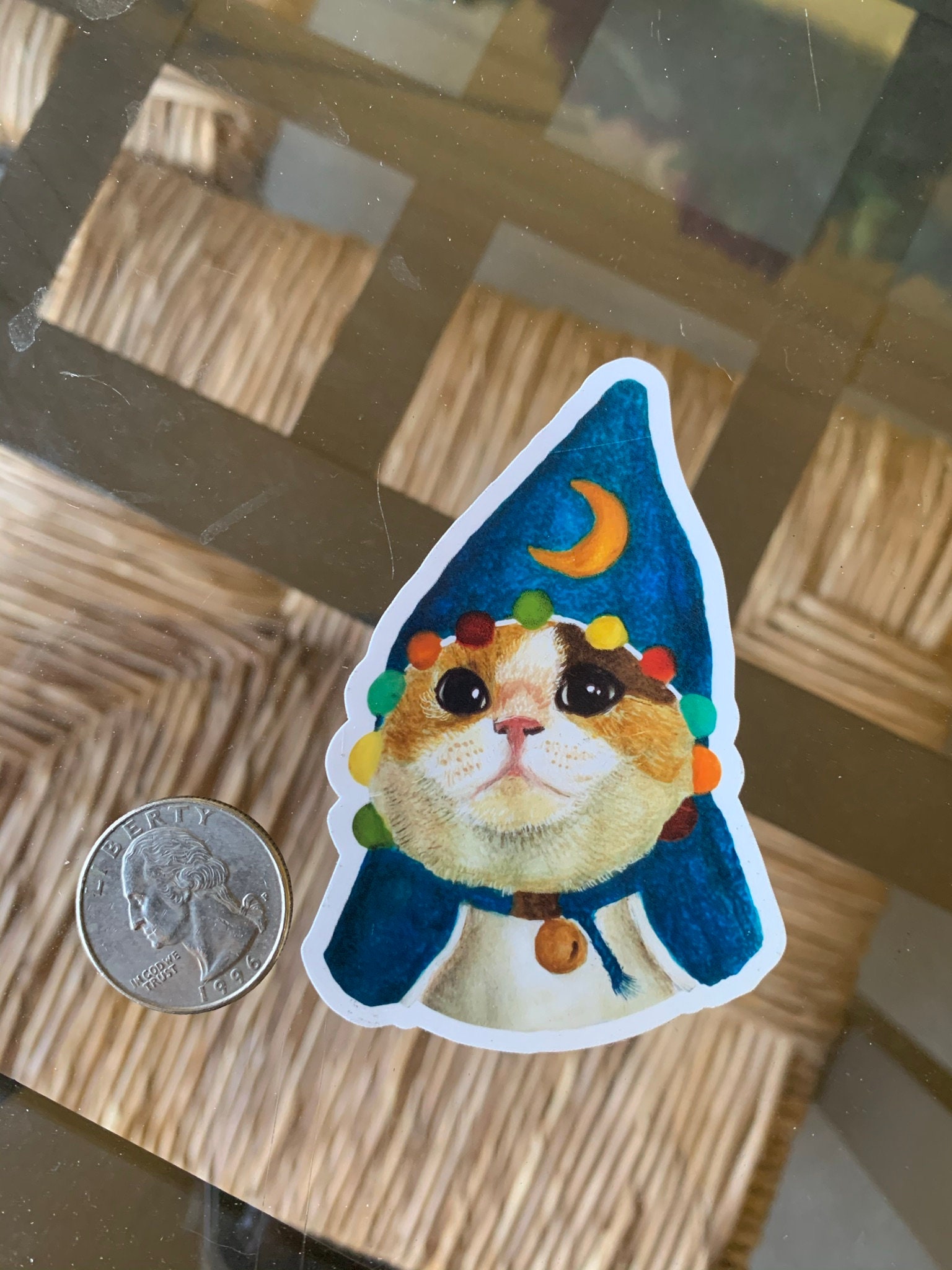 Magical Wizard Cat Sticker Funny Calico Meme Cat Laptop - Etsy