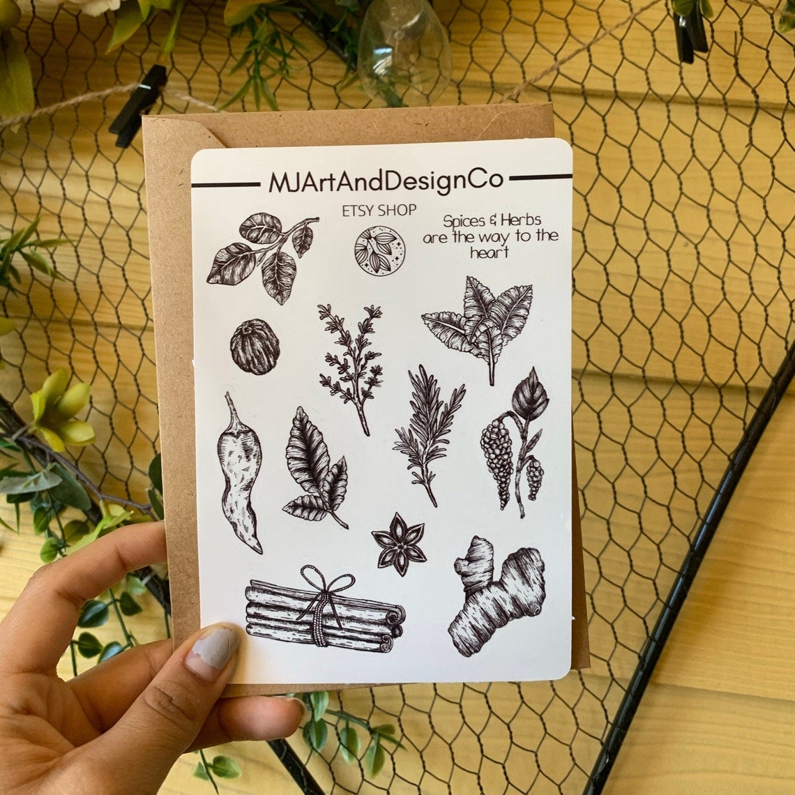 Garden Herbs and Spices Sticker Sheet/ Botanical Floral - Etsy