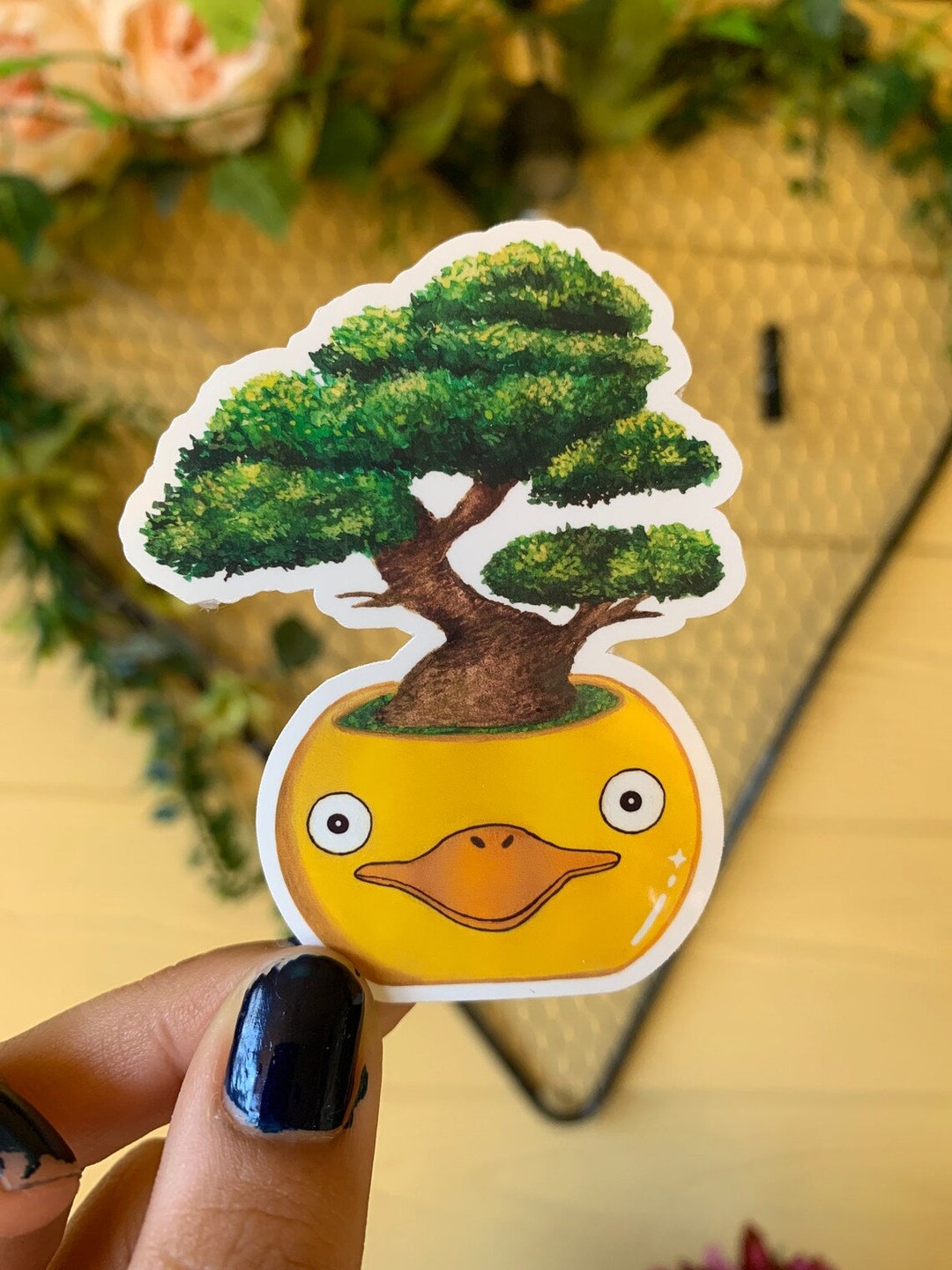 Cute Ducky Bonsai Tree Sticker/ Anime Inspired/ Laptop Decal, Planner ...