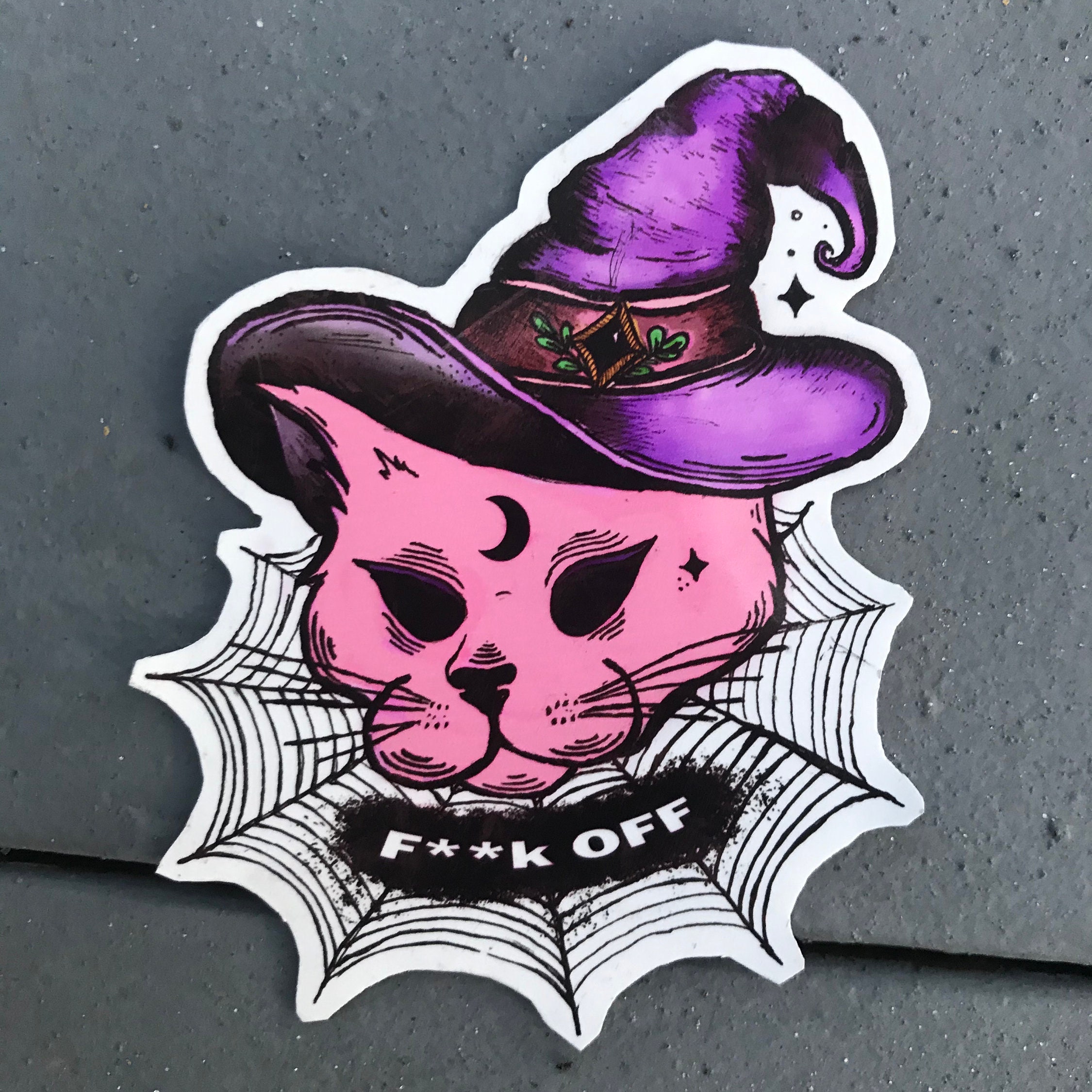Pastel Goth Mystical Stickers-cat Witch Pink Skull Crystal - Etsy UK