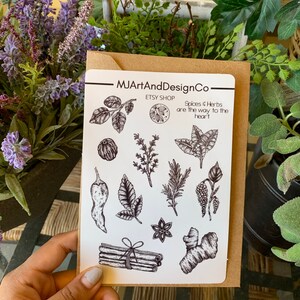Garden Herbs and Spices Sticker Sheet/ Botanical Floral - Etsy