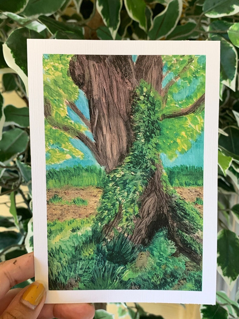 Studio Ghibli Inspired Tree Art Print/ Gouache Illustration/ - Etsy