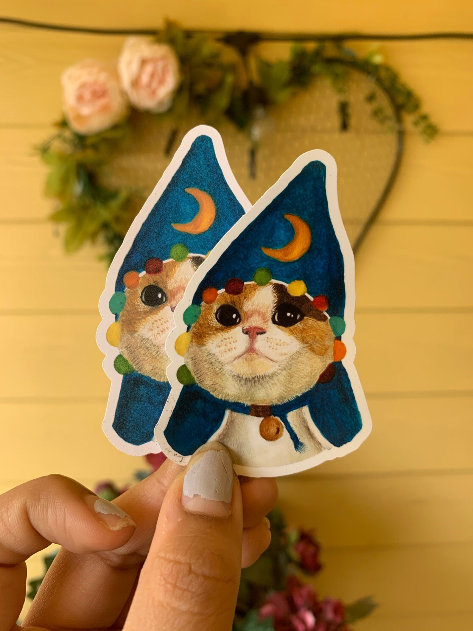 Magical Wizard Cat Sticker Funny Calico Meme Cat Laptop - Etsy