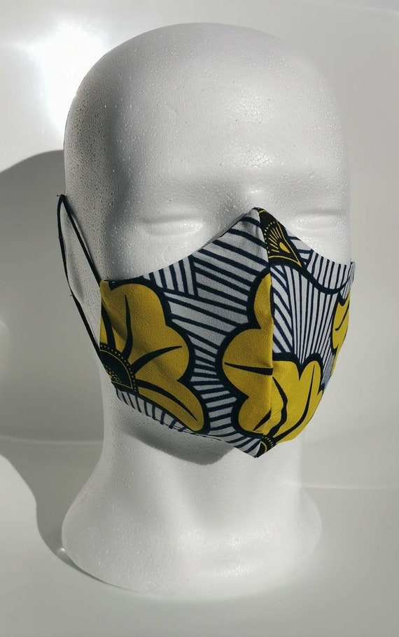 Máscara ninja en tela de cera flores de boda reversible tela | Etsy