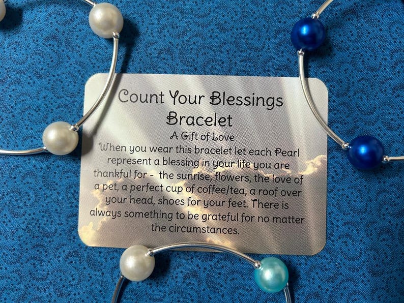 Gift of Love Blessing Bracelet Cream / Pearl Stretchy Mom Daughter ...