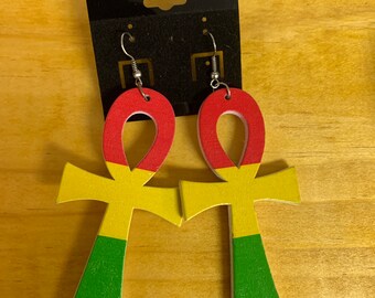 Small Rasta Ankh Earrings MADE TO ORDER - Etsy