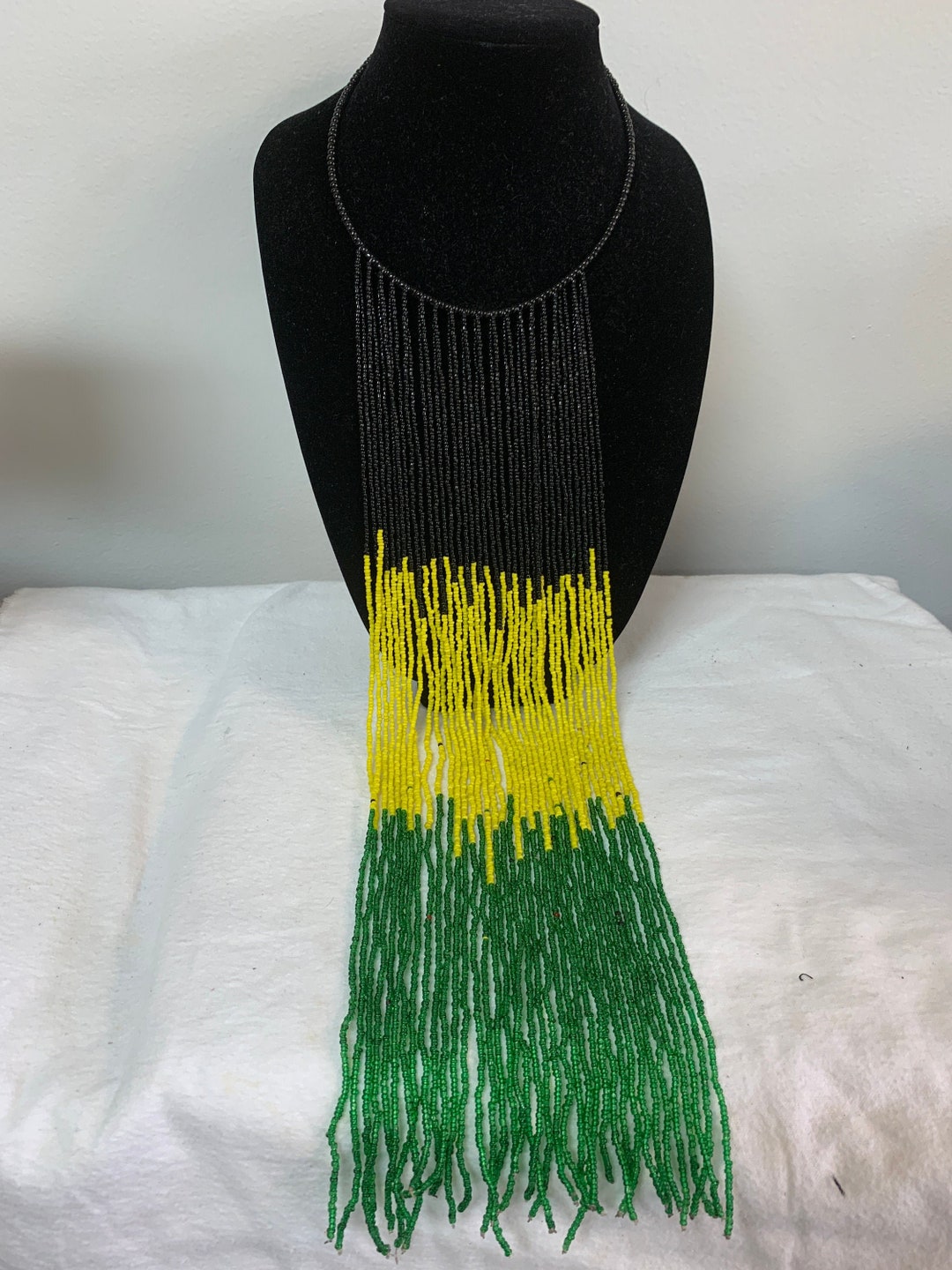 Jamaican Color Beaded Necklace - Etsy
