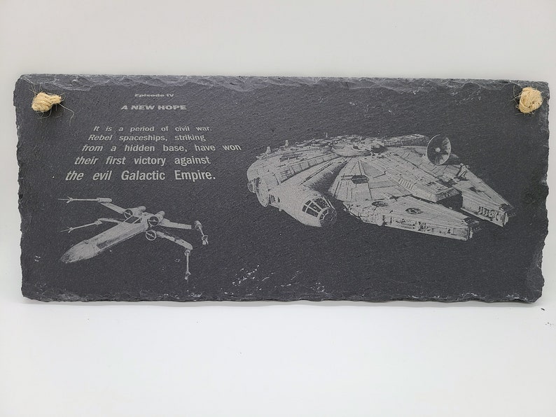 Star Wars Millennium Falcon Engraved Slate - Etsy
