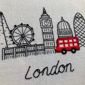 London Cityscape Embroidery Pattern | Beginner DIY Craft (PDF Pattern ...