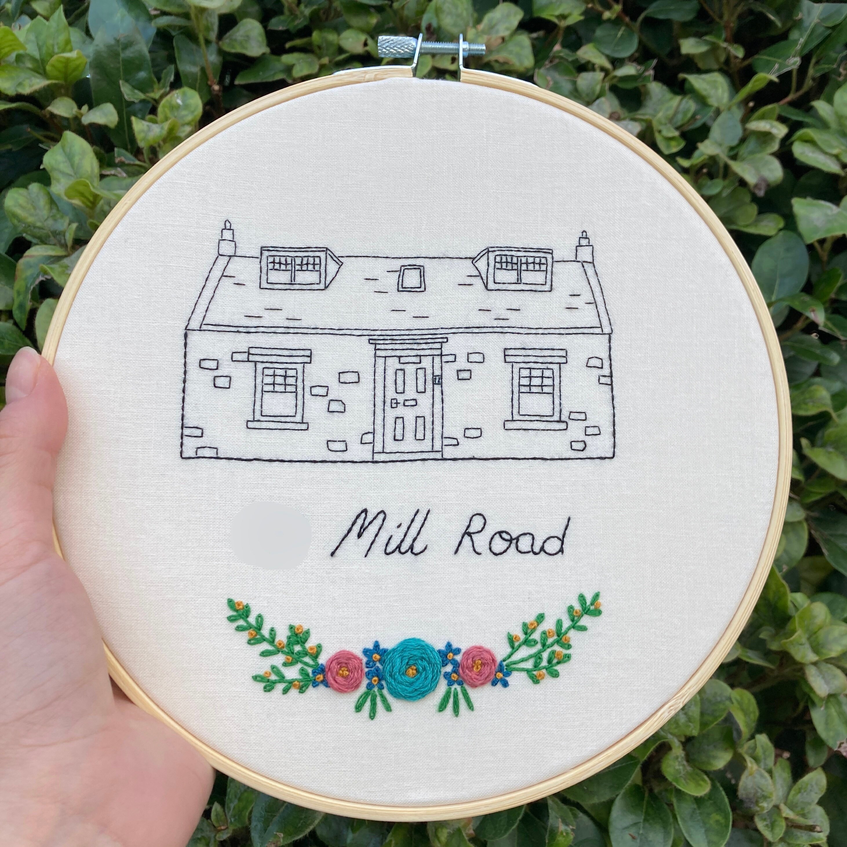 Custom PDF House Embroidery Pattern Hand Embroidery Building ...