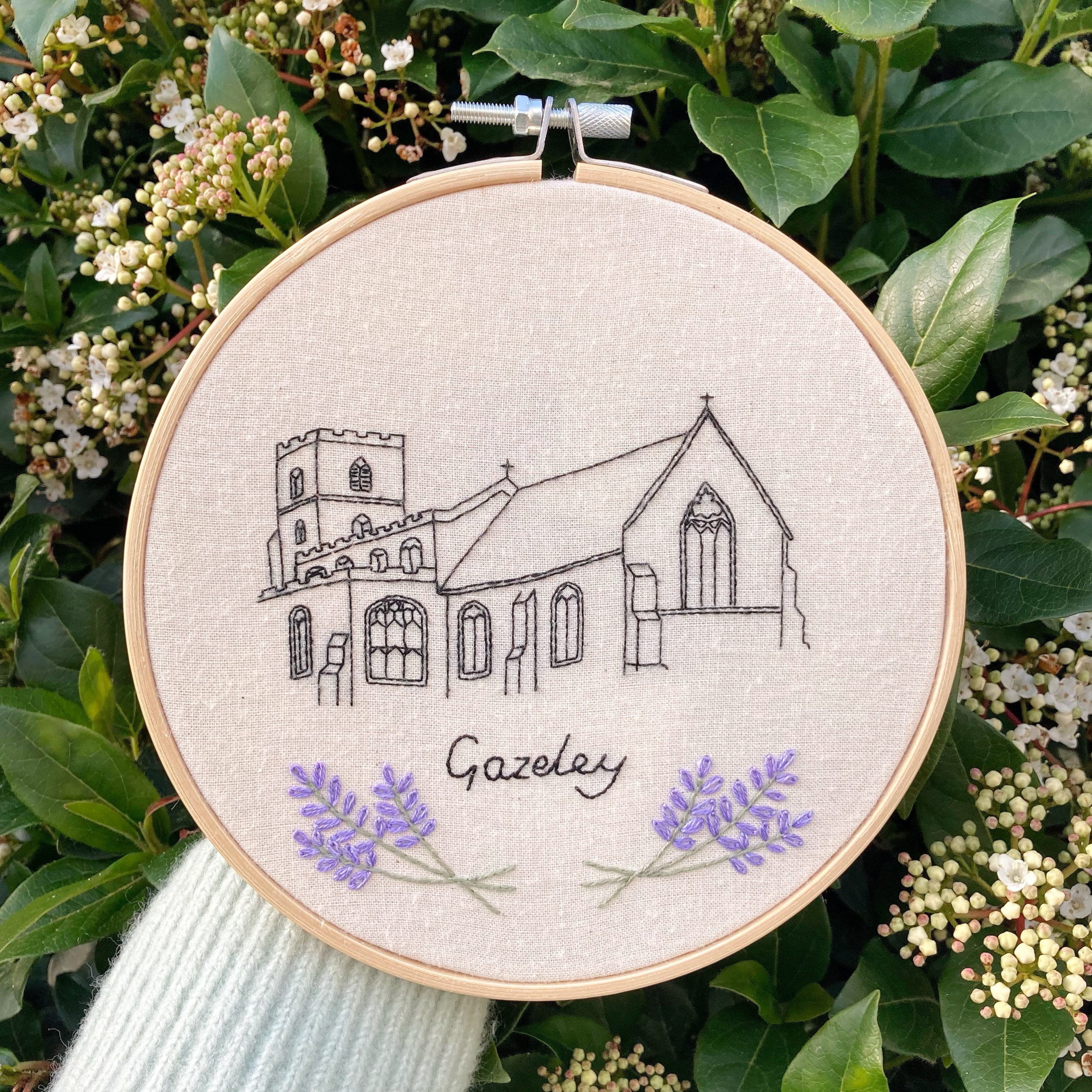 Custom Wedding Venue Embroidery Church Building Embroidery Personalised ...