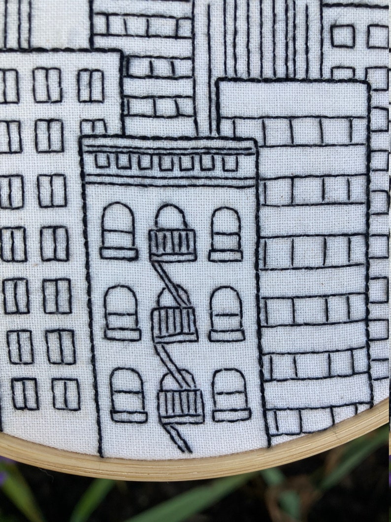 New York Hand Embroidery PDF Pattern | Cityscape Skyline Architectural ...