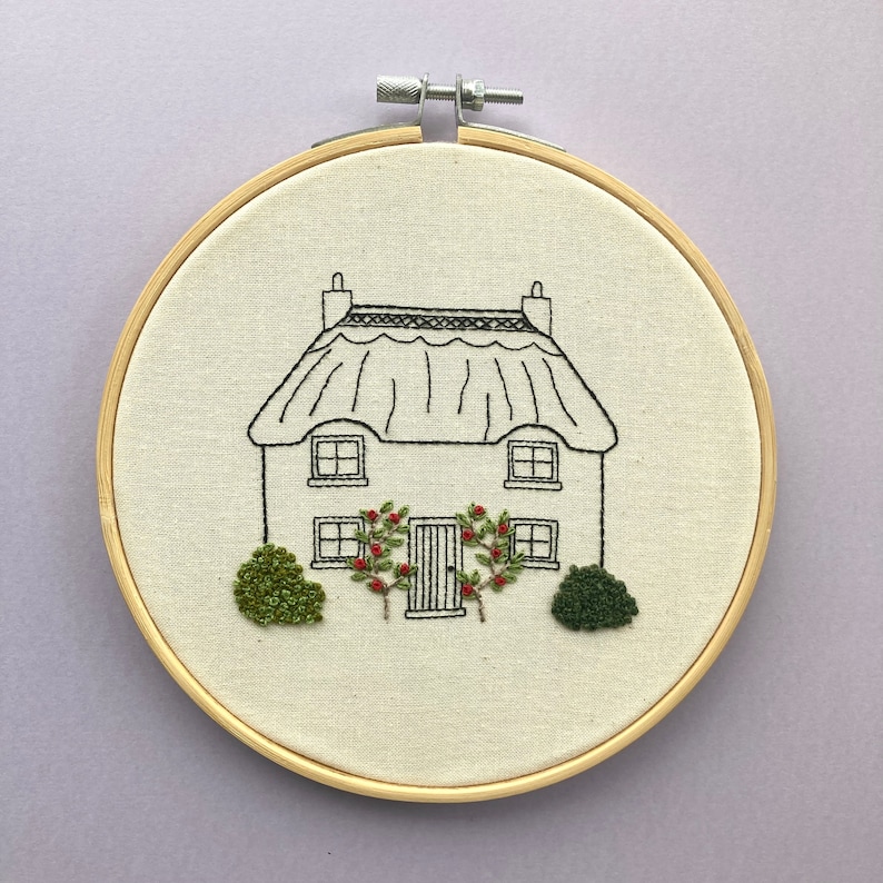 Country Cottage PDF Embroidery Pattern | English Cottagecore Embroidery ...