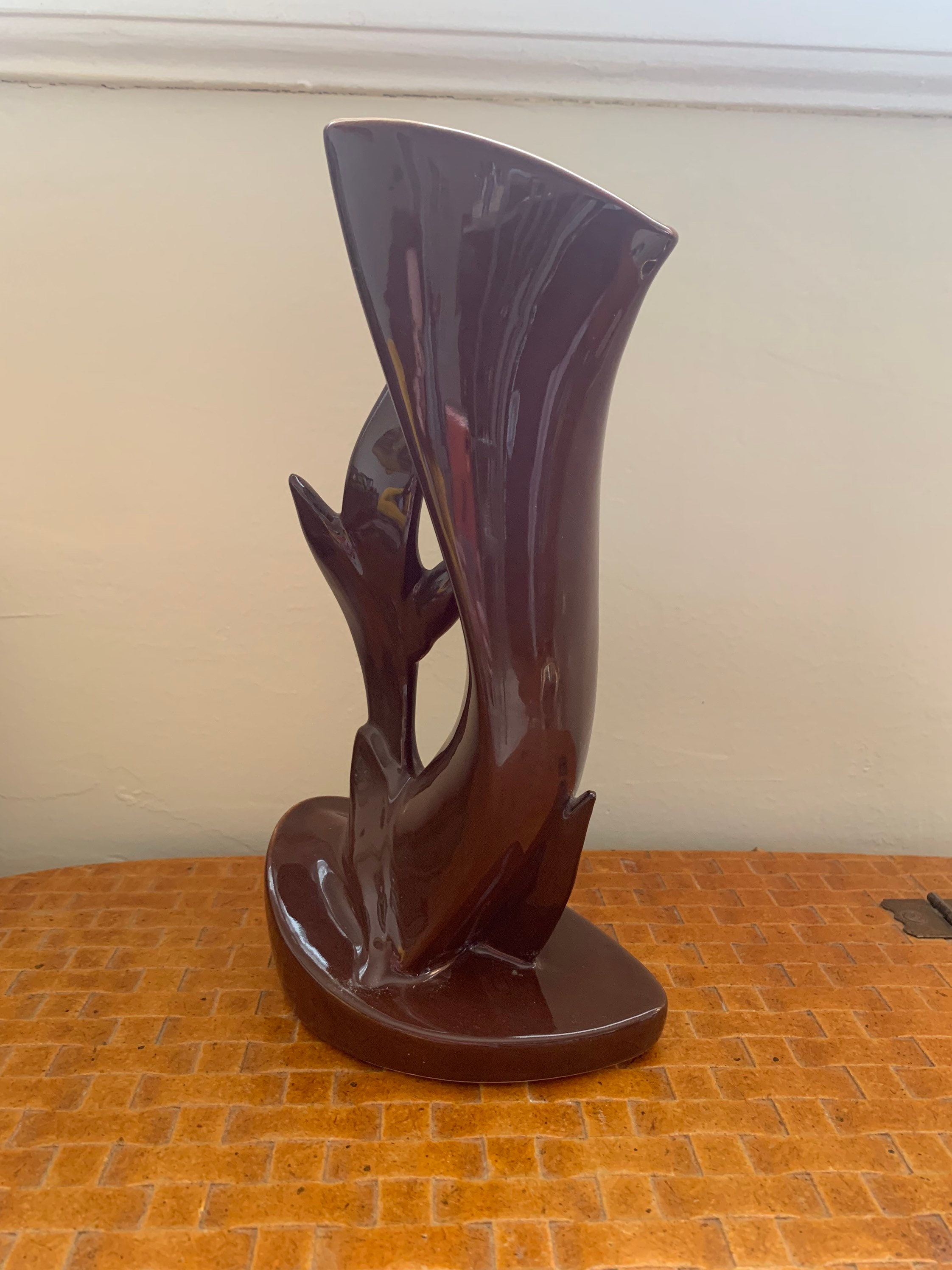 Roseville Pottery Mayfair Art Deco Brown Vase 1004-9 - Etsy
