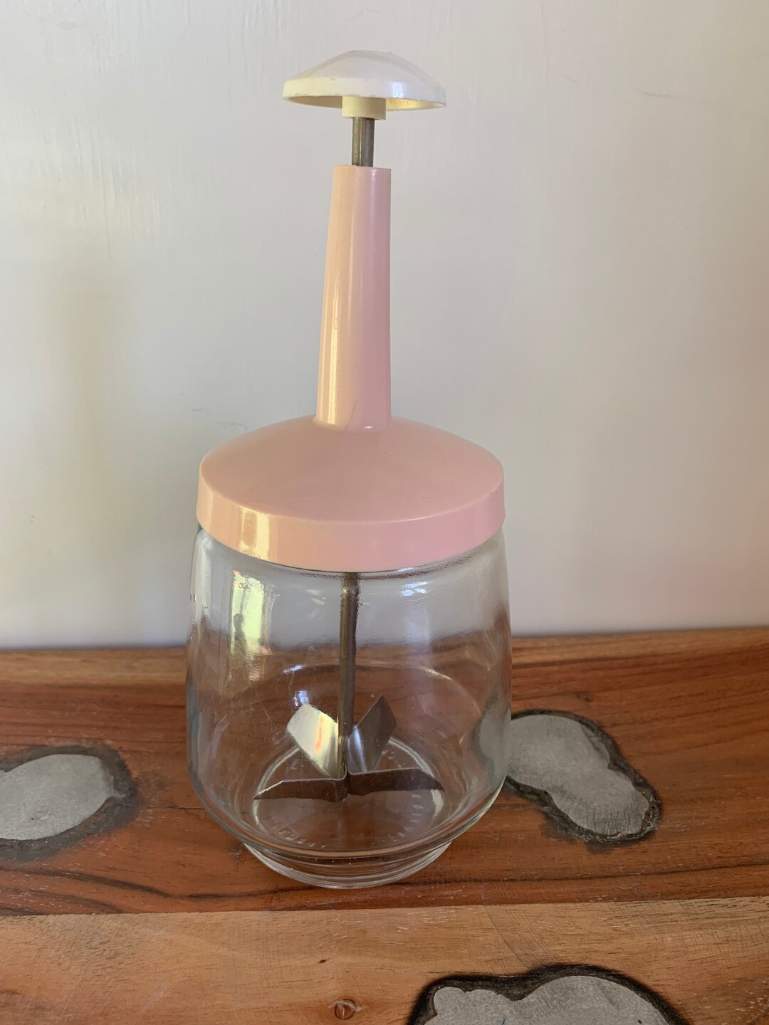 Vintage Federal Housewares Pink/blush Glass Food Chopper - Etsy