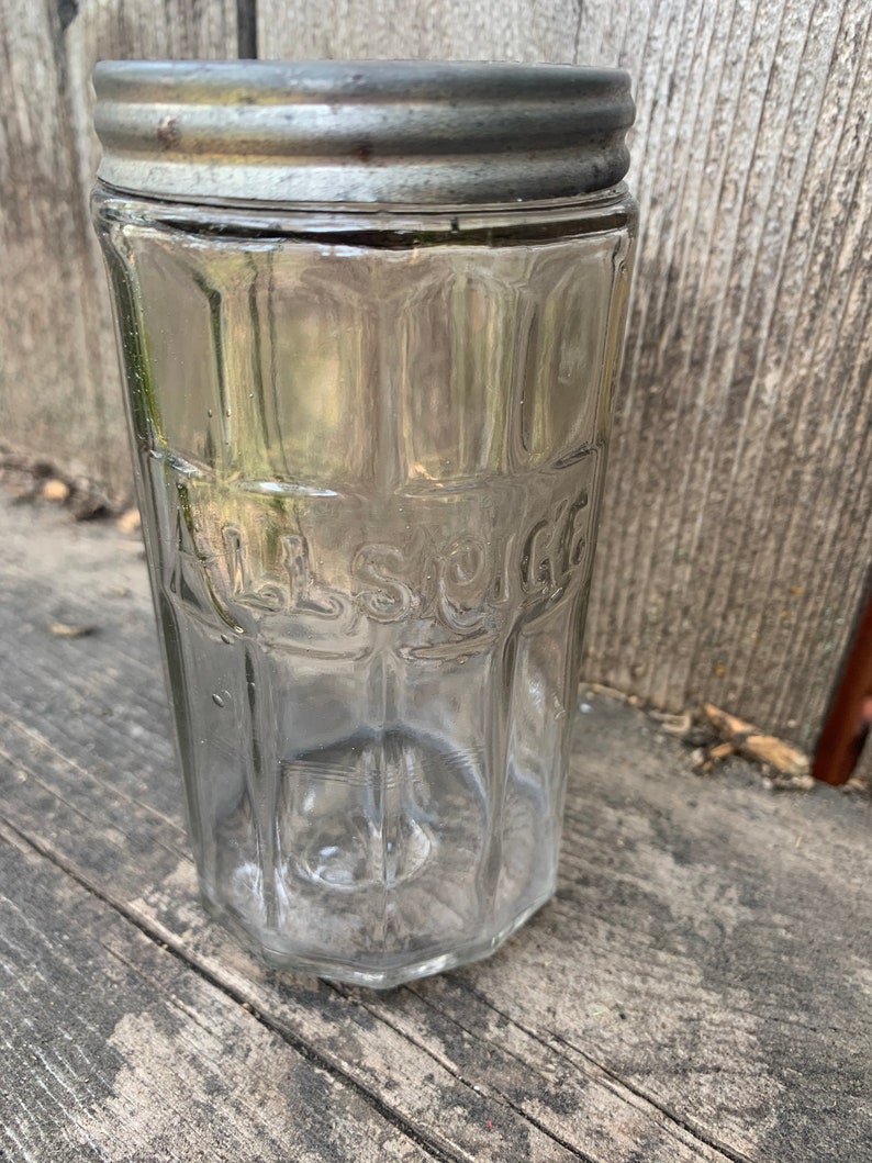 Vintage Allspice Glass Jar With Original Aluminum Lid - Etsy