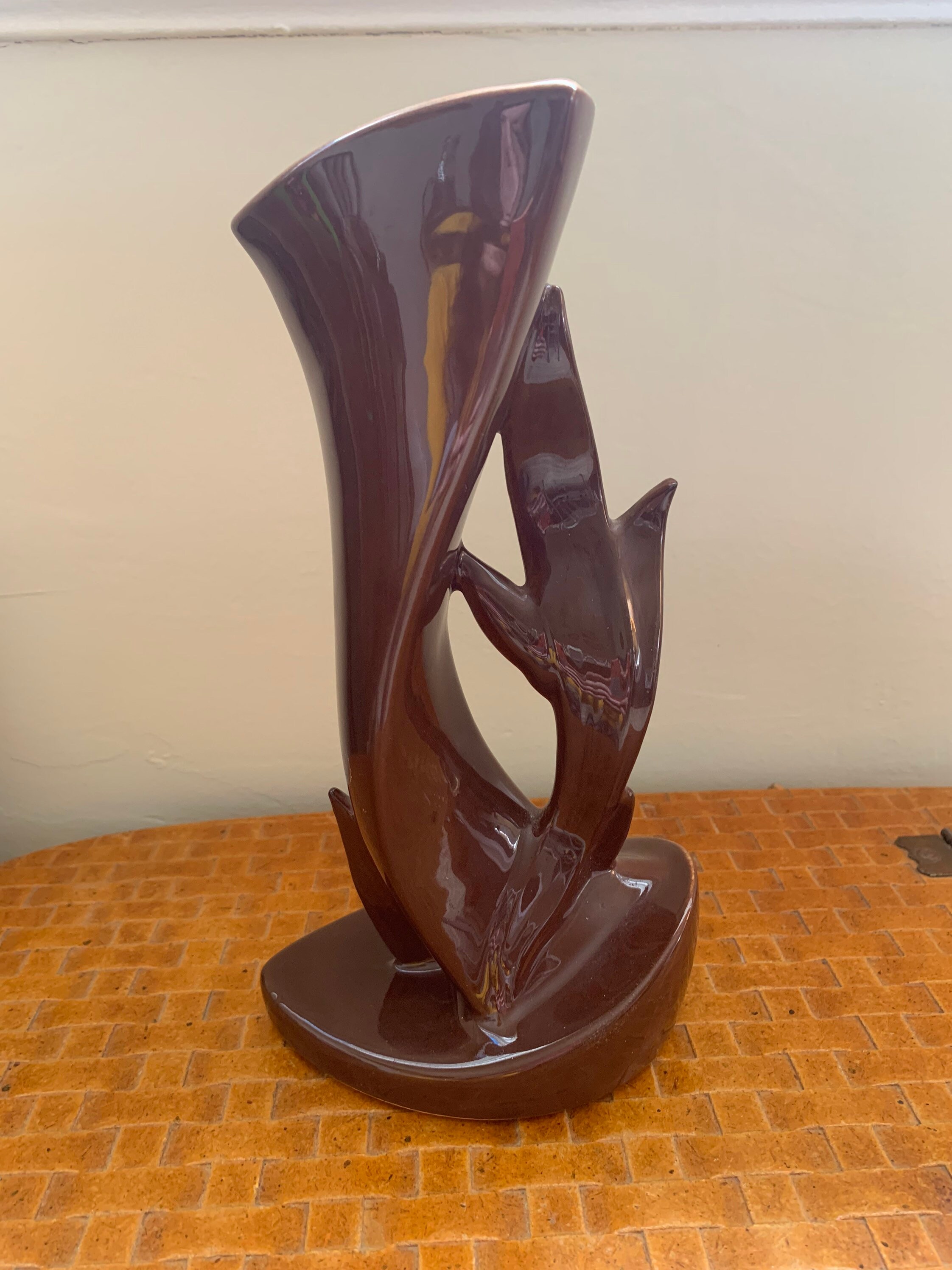 Roseville Pottery Mayfair Art Deco Brown Vase 1004-9 - Etsy