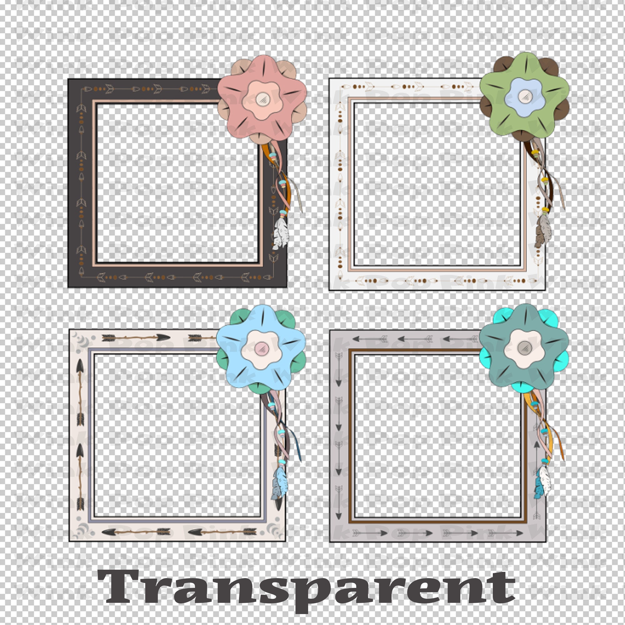 PNG JPG Arrow Border Frames for Scrapbooking Printables Signs Stickers ...