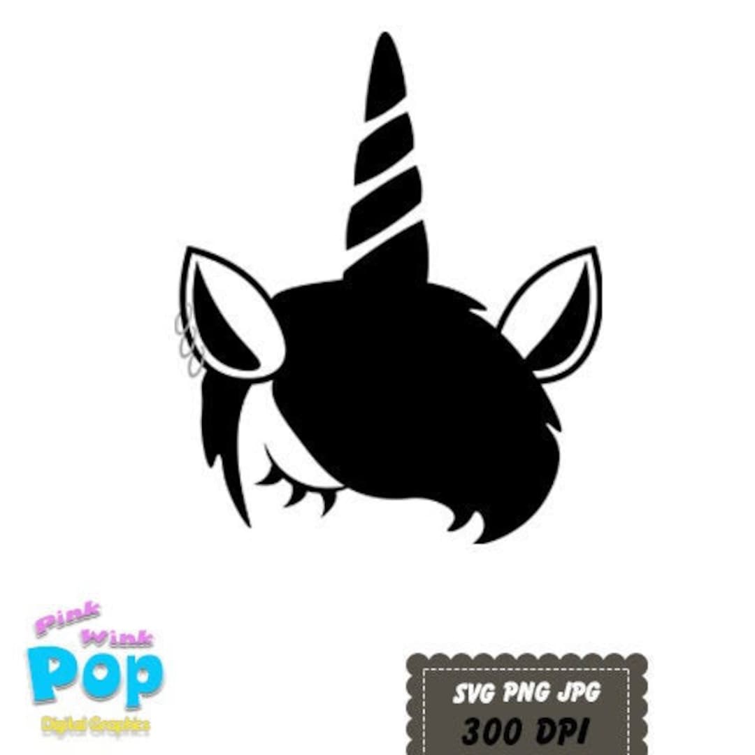Unicorn SVG PNG JPG Emo Unicorn Commercial License Cut File Clipart ...