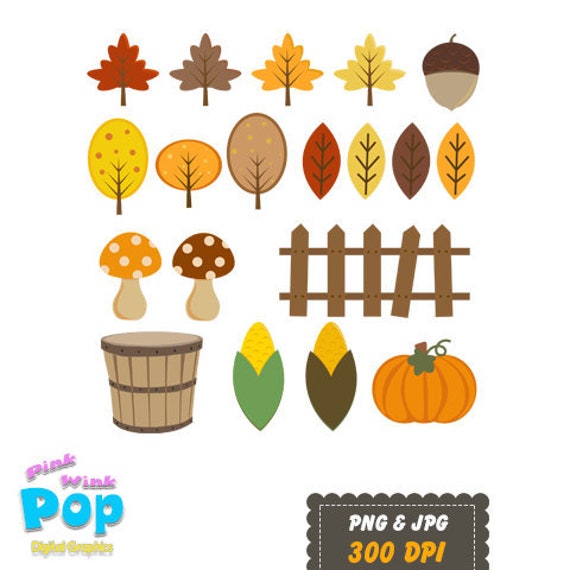 Fall PNG JPG Autumn Thanksgiving Clipart Commercial License | Etsy