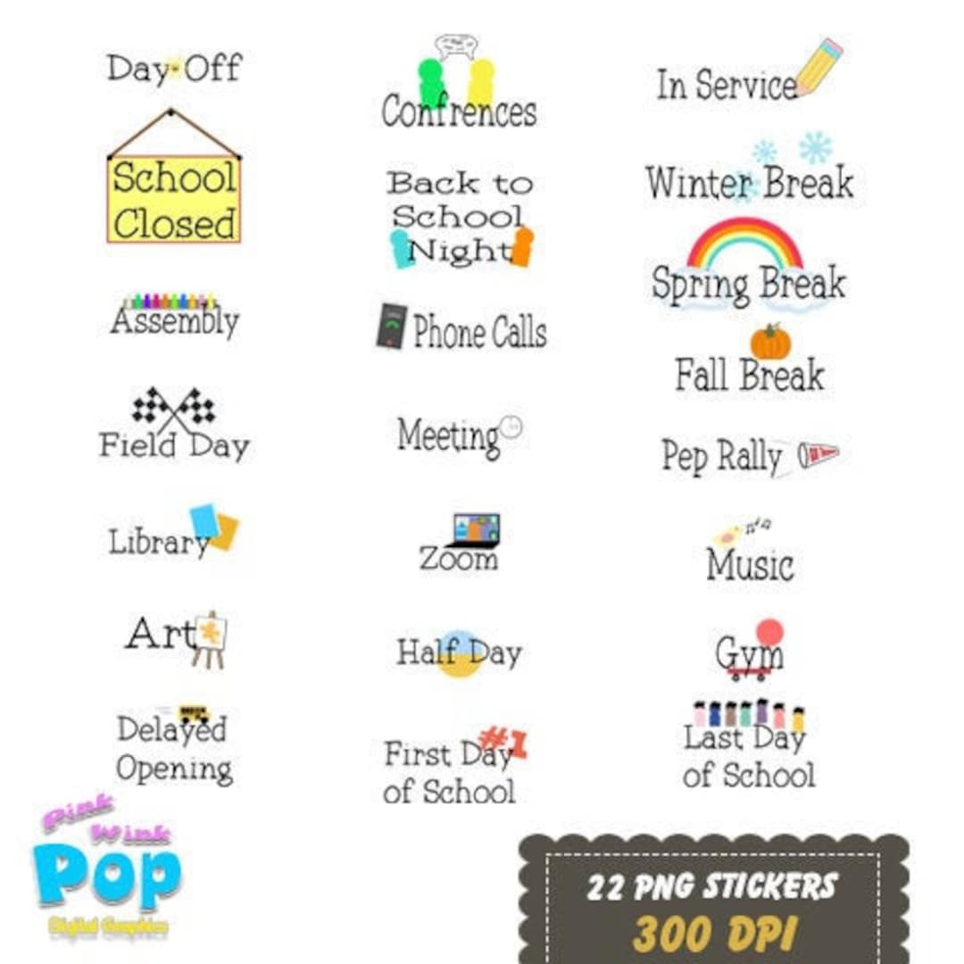 Digital Stickers PNG Teacher Planners Notebooks Commercial License ...