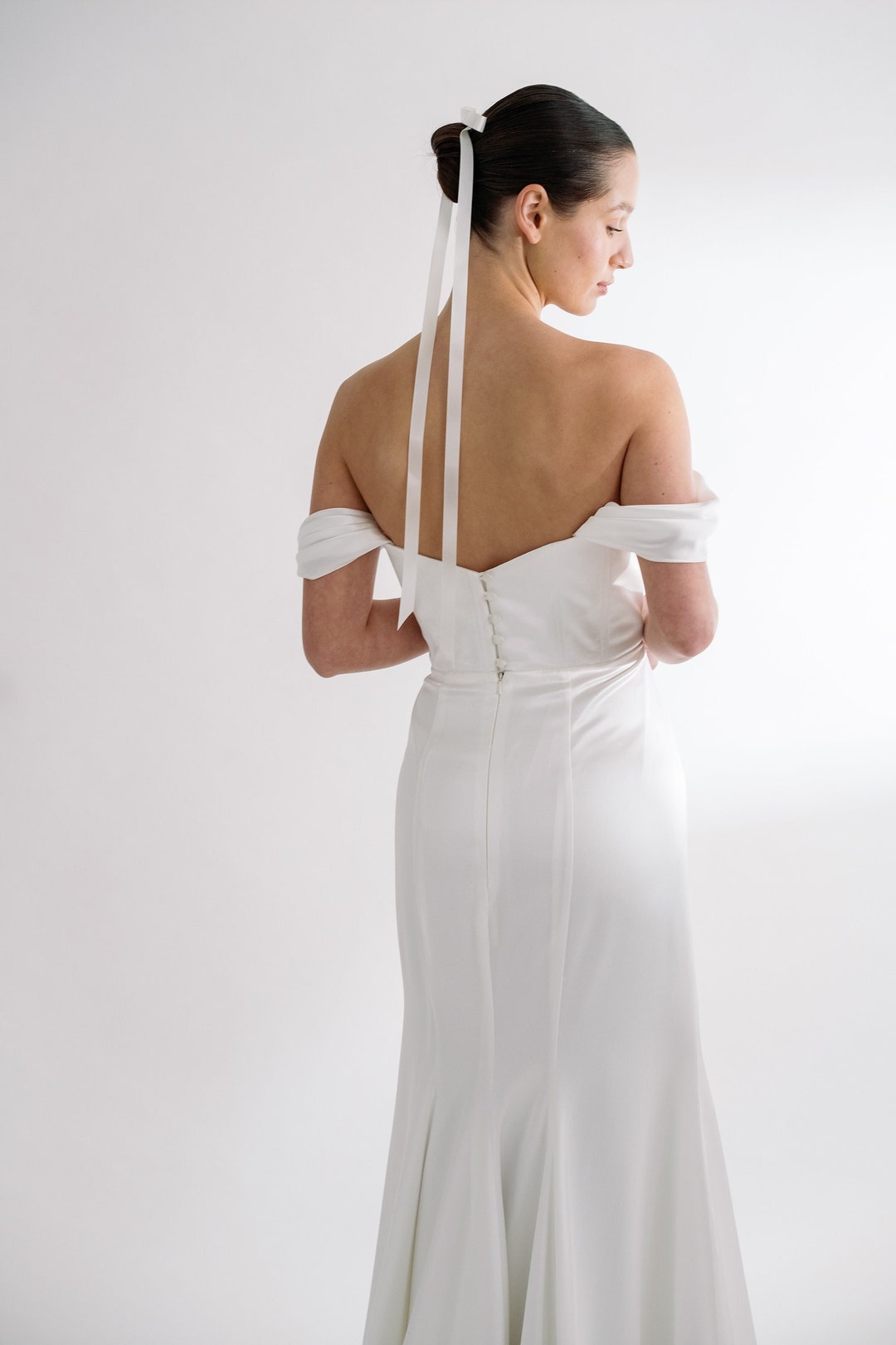 Balletcore Satin Ribbon Long Bow - Metal Comb - Made to Order Bridal ...