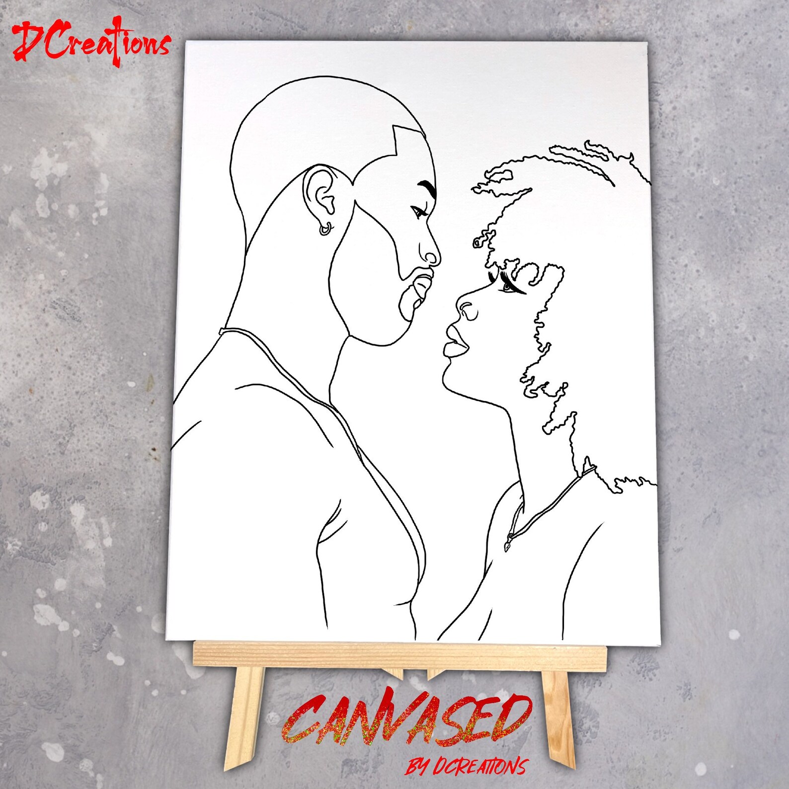 Soul Gazing | Pre-drawn Canvas | Outlined Canvas | Sip and Paint | DIY ...