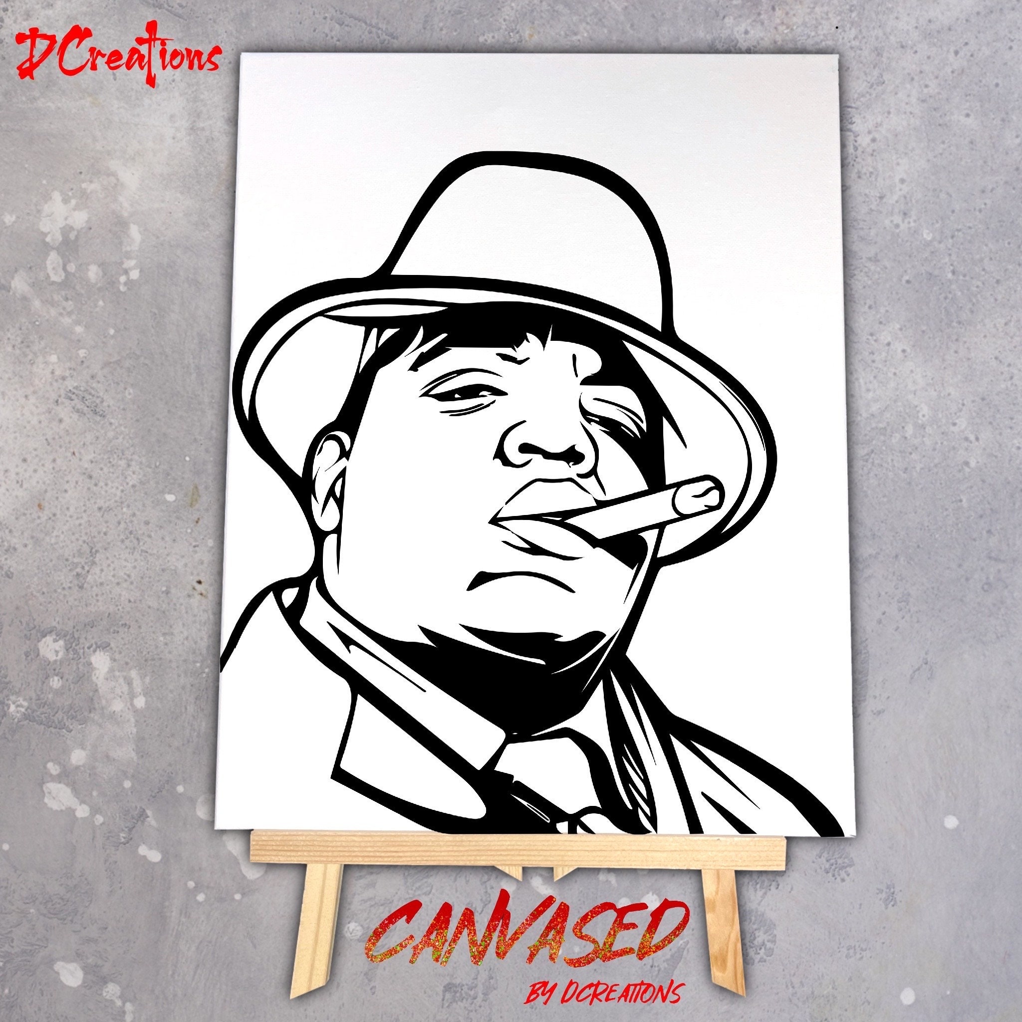 Biggie Pre-drawn Canvas Outlined Canvas Sip & Paint DIY Paint Party ...