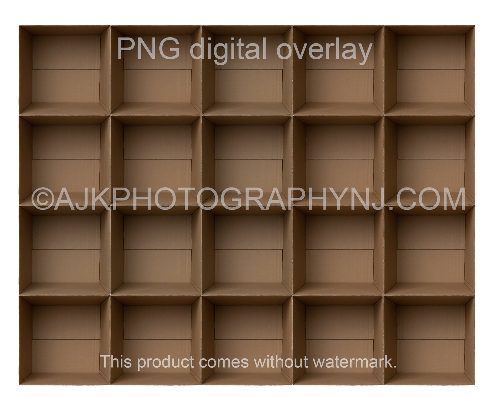 20 Empty Cardboard Boxes Template, 5x4 Design, Class Photo Template ...