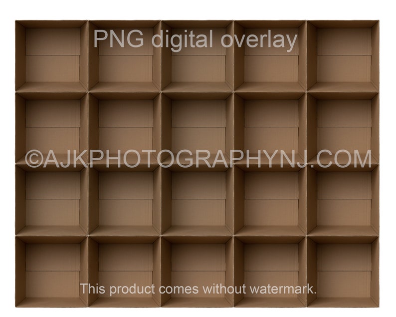 20 Empty Cardboard Boxes Template, 5x4 Design, Class Photo Template ...